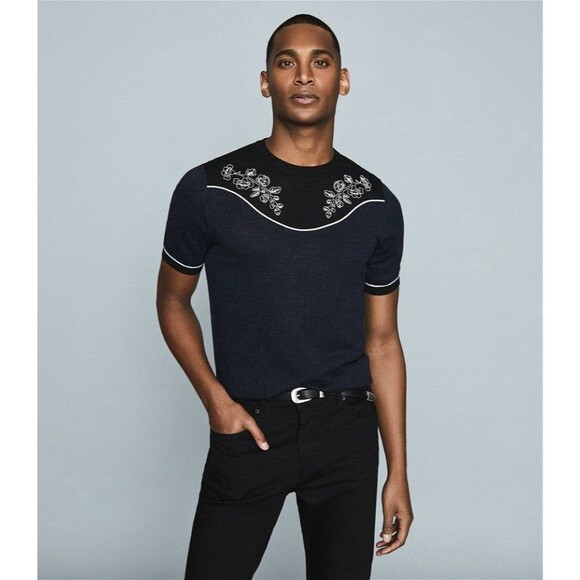 Reiss | Shirts | Reiss Floral Embroidered Tshirt | Poshmark